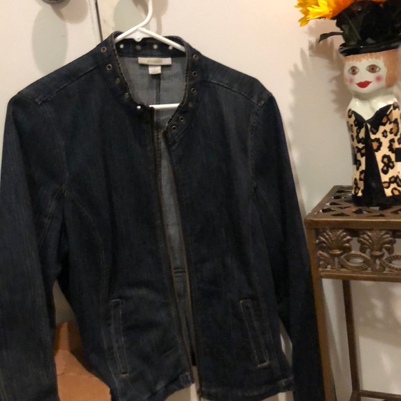 Dress Barn | Jackets & Coats | Dress Barn Denim Jacket Rivet Trimmed ...